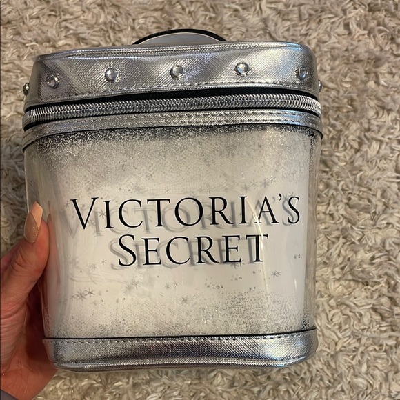 Victoria's Secret | Bags | Victorias Secret Metallic Silver Travel Case ...